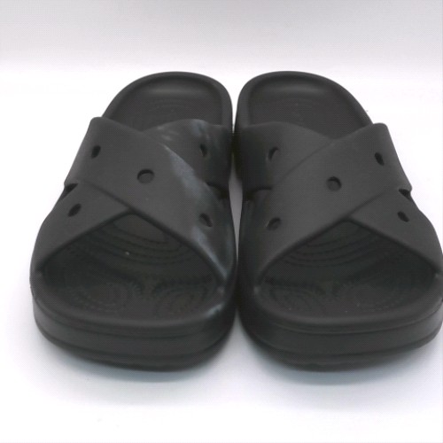 Womens Black Crocs Cross Strap Sandals | schuh
