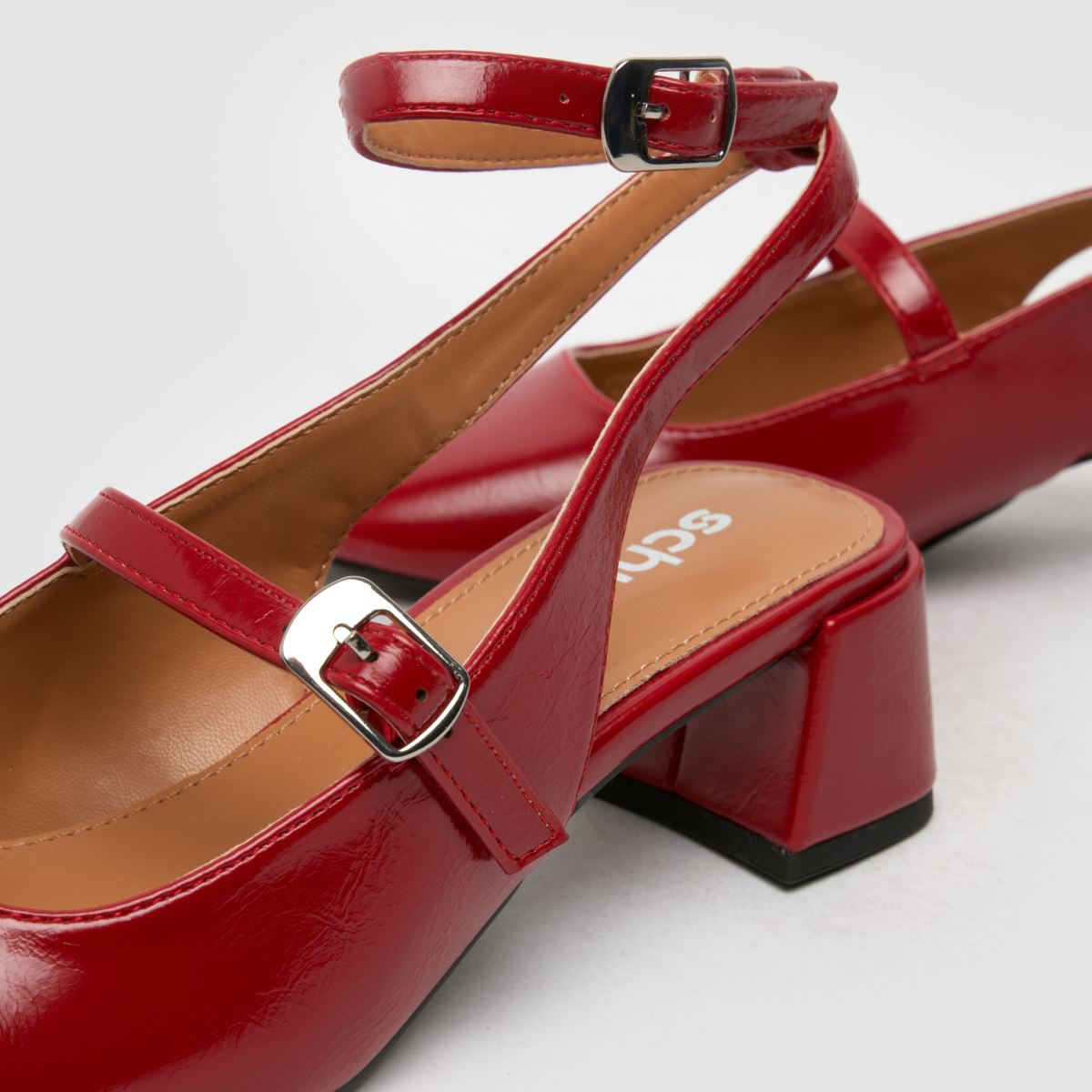 Womens Red schuh Shannon Block Mary Jane High Heels | schuh