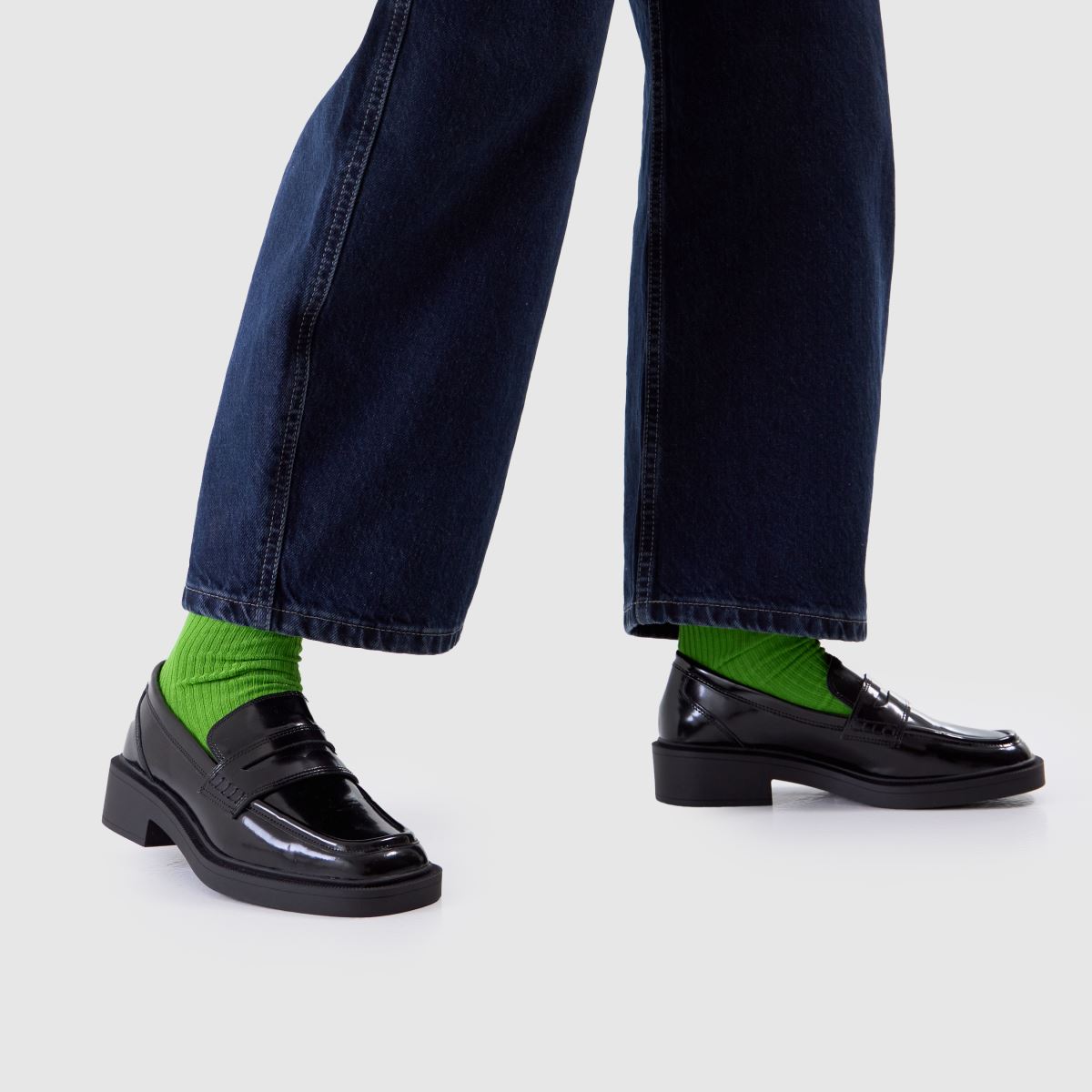 Womens Black schuh Leighton Loafer Flat Shoes | schuh