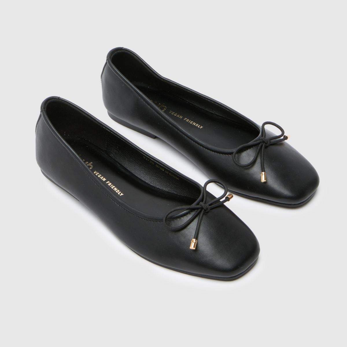 Womens Black schuh Lou Ballerina Flat Shoes | schuh