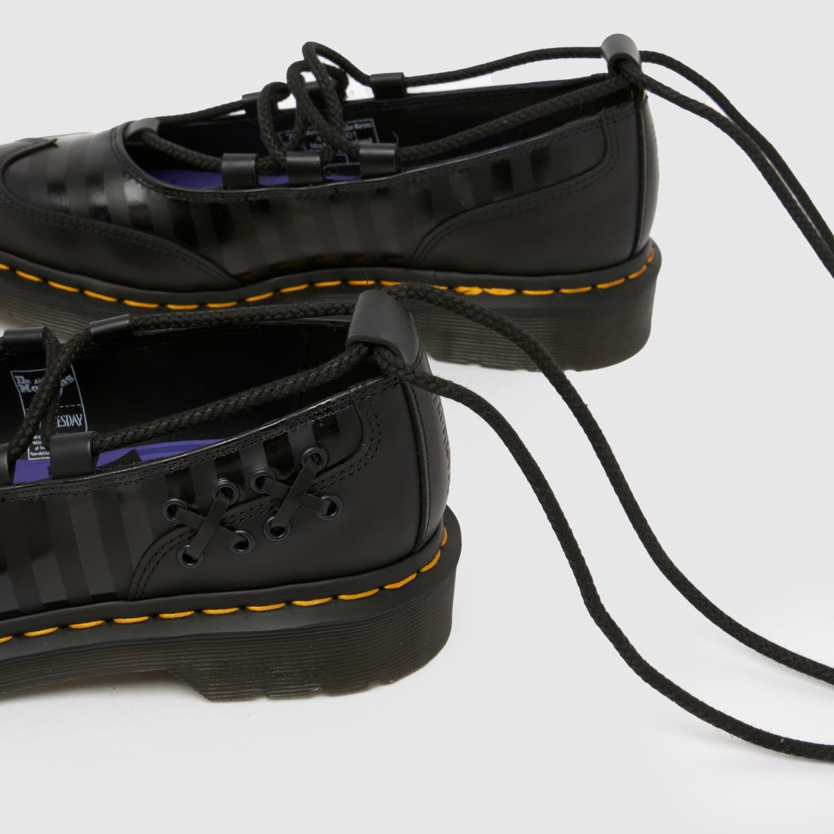 Womens Black Dr Martens X Wednesday Elphie Lace Up Flat Shoes | schuh