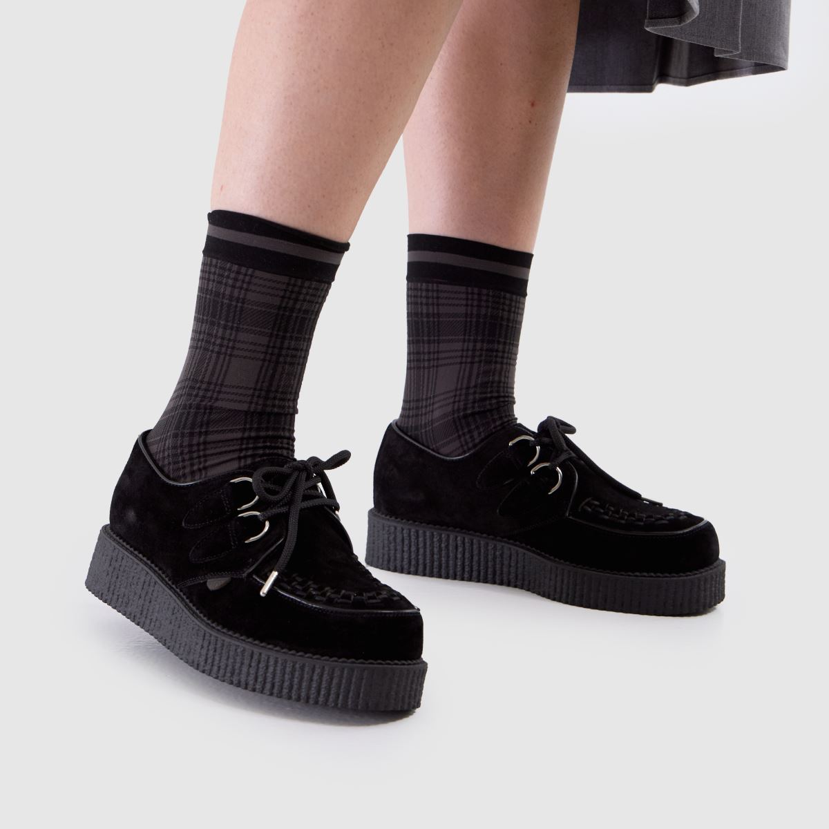 Womens Black UNDERGROUND Original Wulfrun Creeper Flat Shoes | schuh