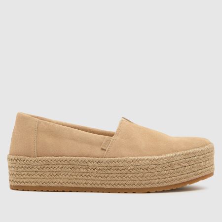 Womens Beige TOMS Valencia Slip On Flat Shoes | schuh