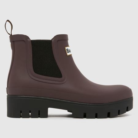 Womens Burgundy Barbour Halton Wellington Boots | schuh