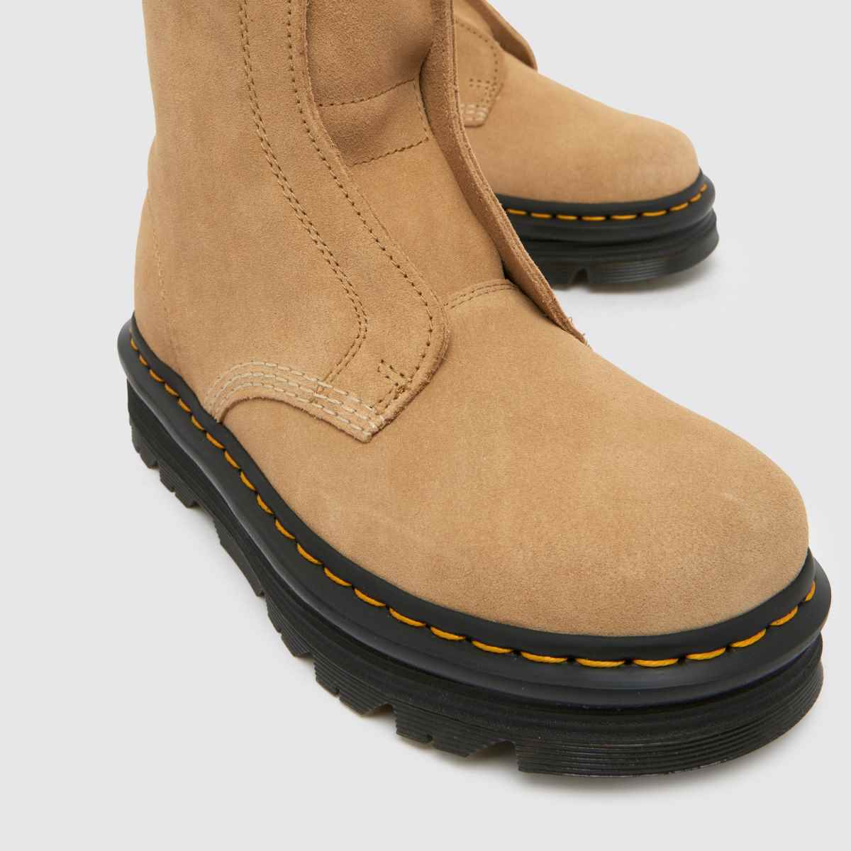 Womens Tan Dr Martens Zebzag Laceless Boots | schuh