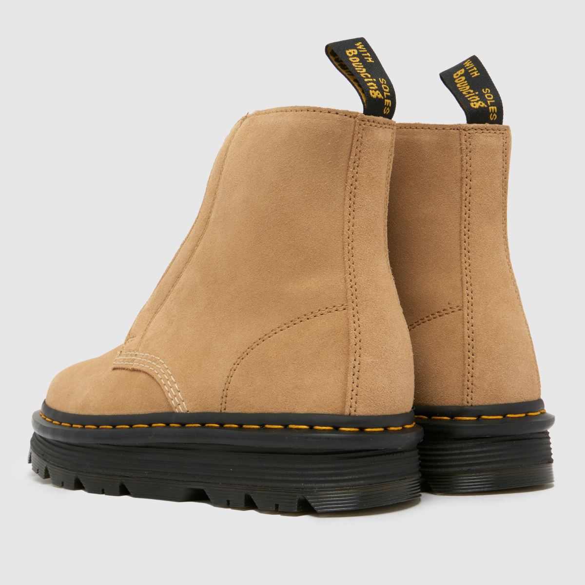 Womens Tan Dr Martens Zebzag Laceless Boots | schuh