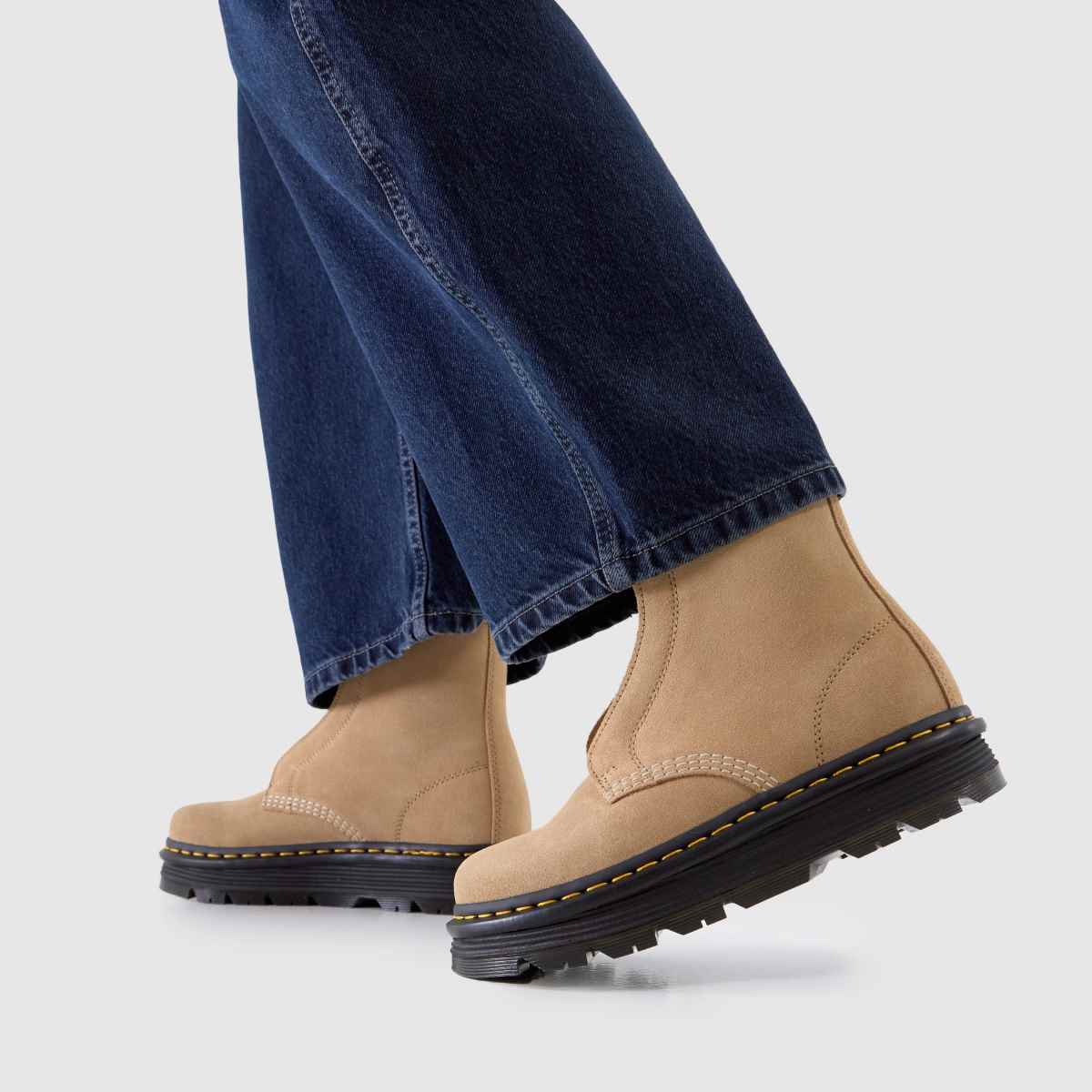 Womens Tan Dr Martens Zebzag Laceless Boots | schuh