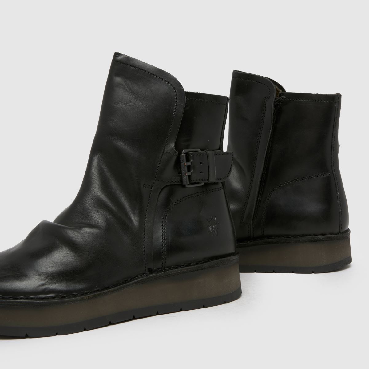 Womens Black Fly London Rogi Ruched Boots | schuh
