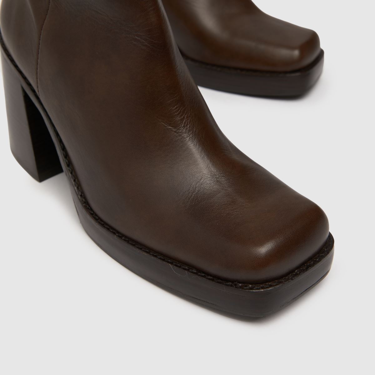 Damen Dunkelbraun schuh Briana Leather Platform Boots | schuh