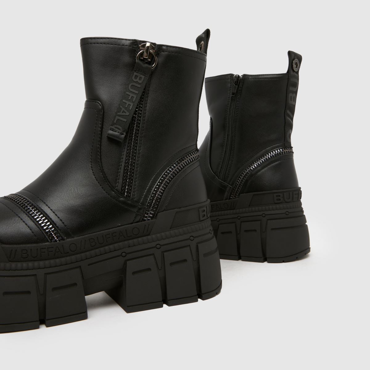 Womens Black Buffalo London Gospher Zip Boots | schuh