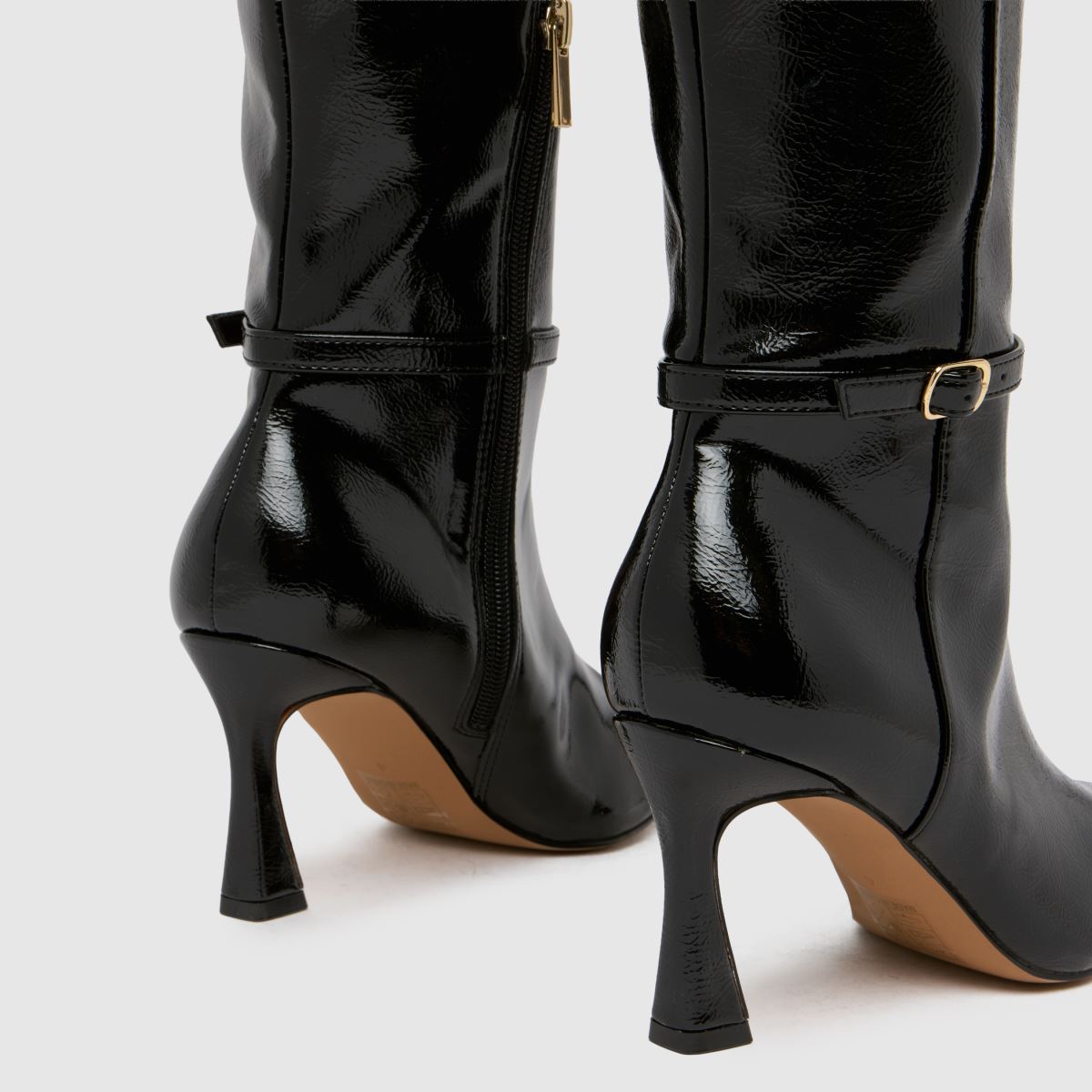 Womens Black schuh Demi Buckle Knee Boots | schuh