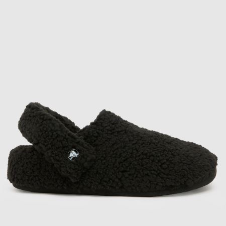 Womens Black Crocs Classic Cozzzy Slippers | schuh