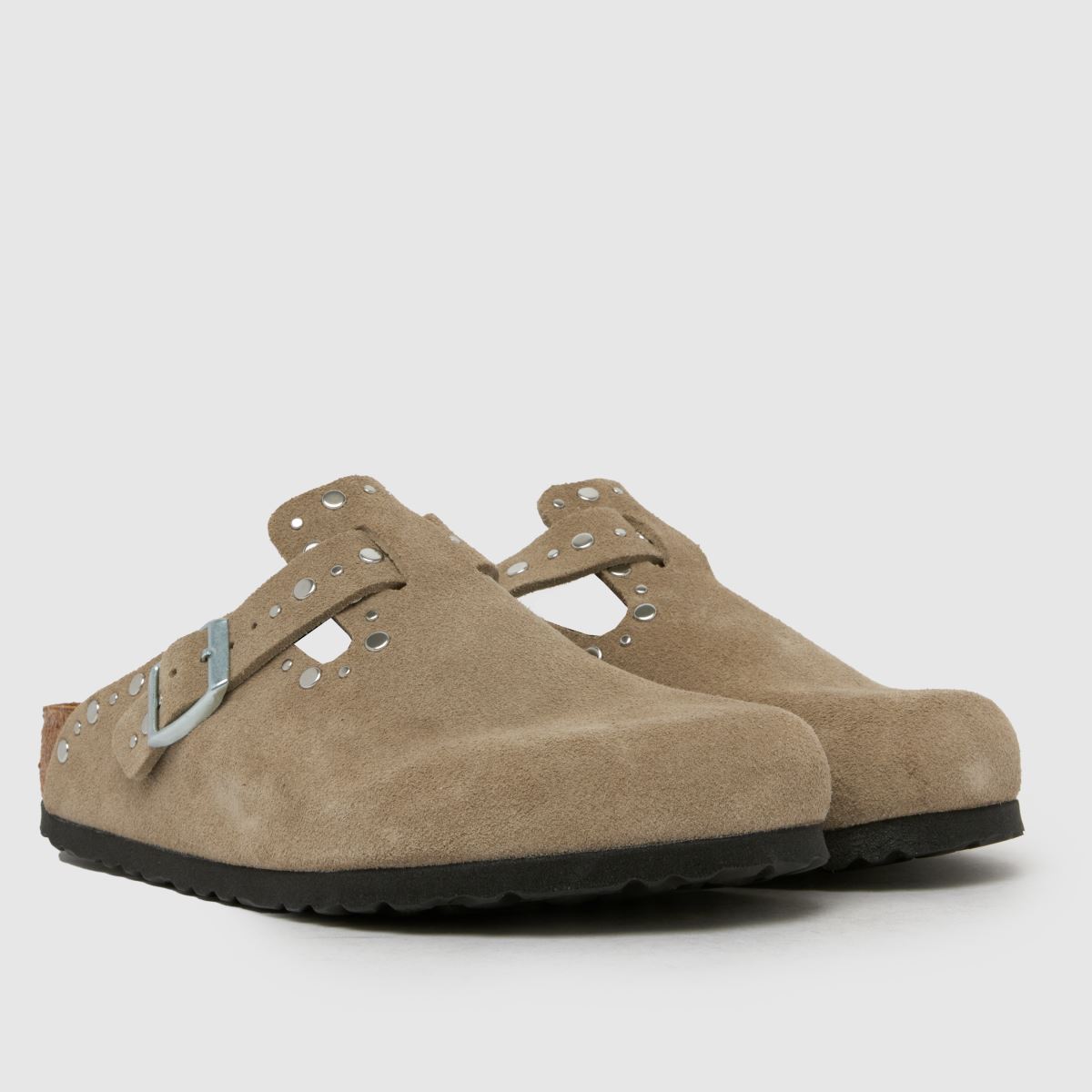 Womens Taupe BIRKENSTOCK Boston Rivets Clog Sandals | schuh