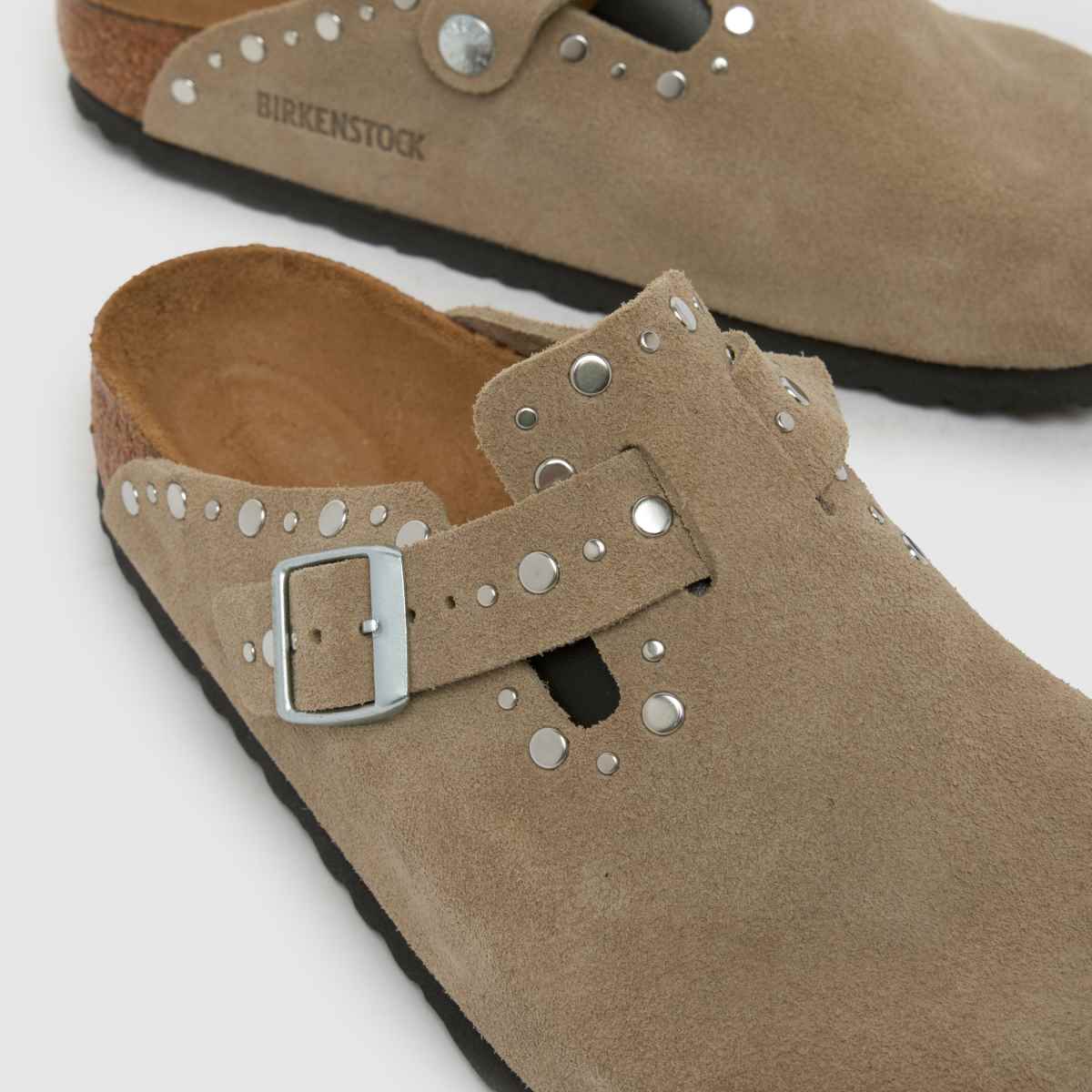 Womens Taupe BIRKENSTOCK Boston Rivets Clog Sandals | schuh