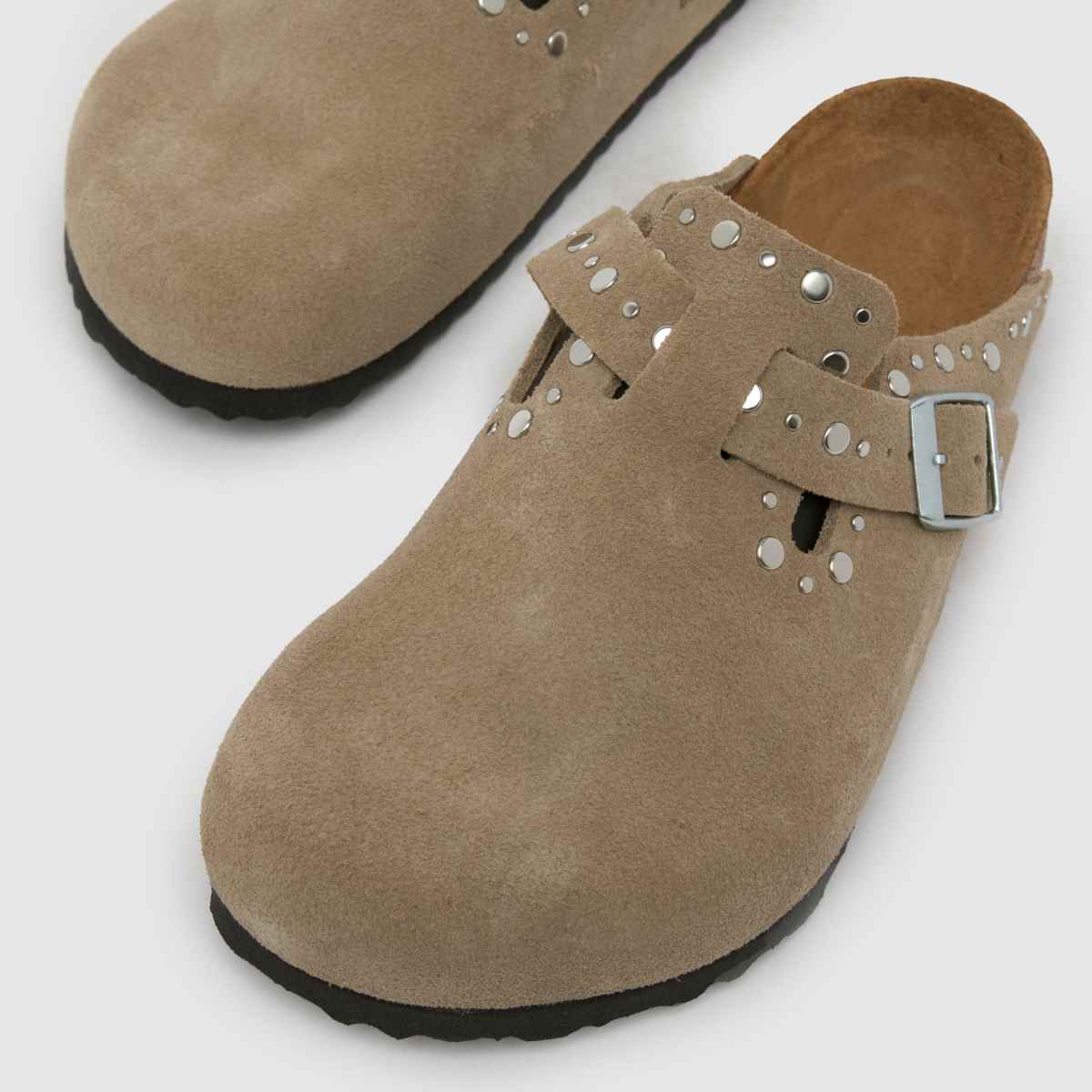 Womens Taupe BIRKENSTOCK Boston Rivets Clog Sandals | schuh