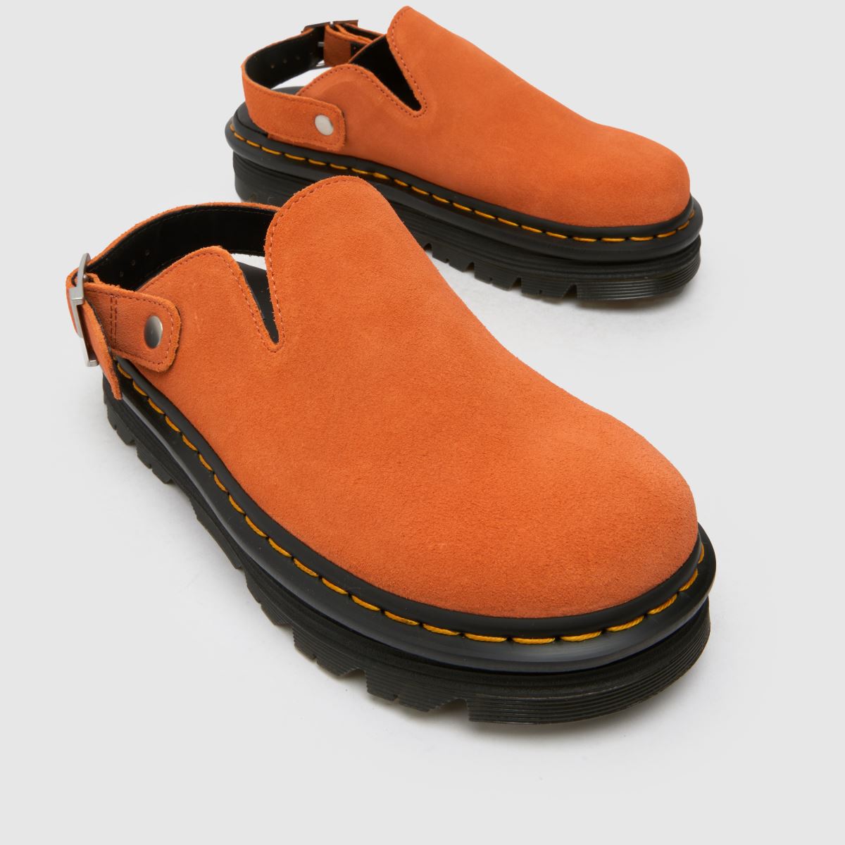 Womens Orange Dr Martens Zebzag Mule Sandals | schuh