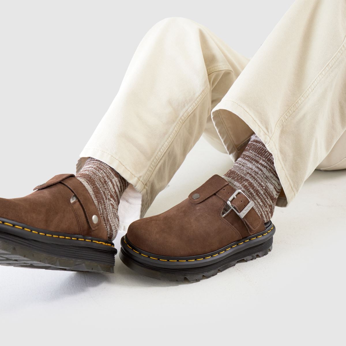 Womens Dark Brown Dr Martens Zebzag Lined Mule Sandals | schuh