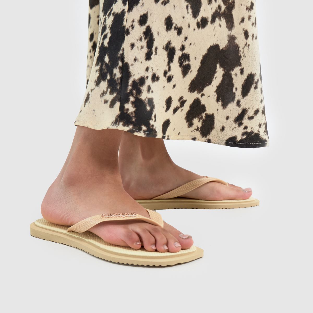 Womens Beige Havaianas Top Square Fusion Flip Sandals | schuh