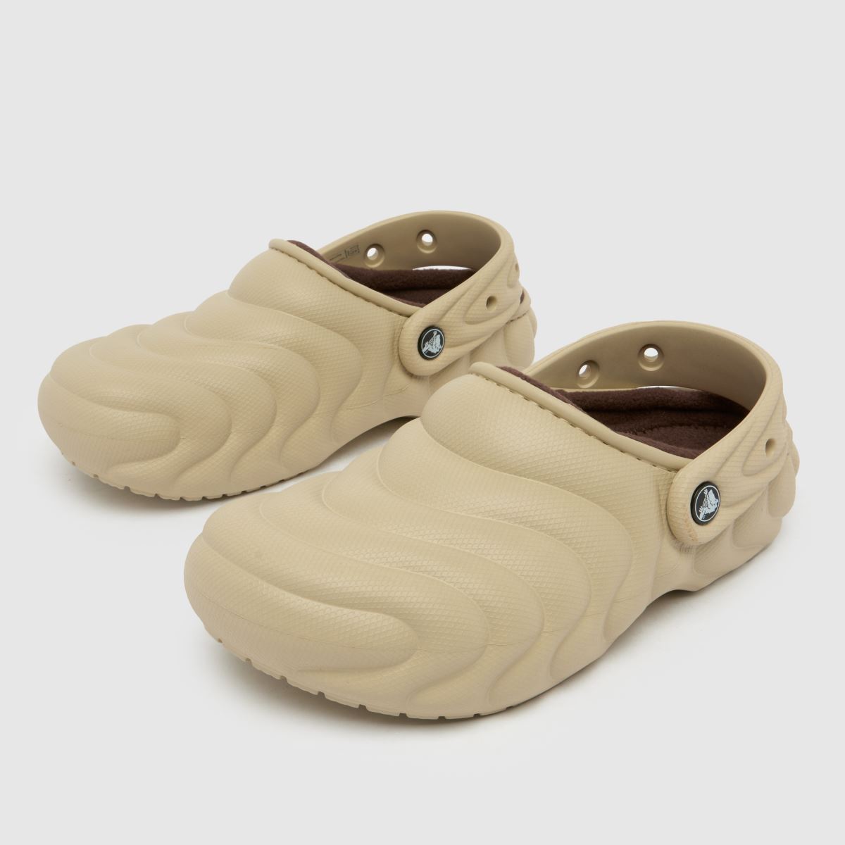 Womens Beige Crocs Classic Lined Overpuff Clog Sandals | schuh