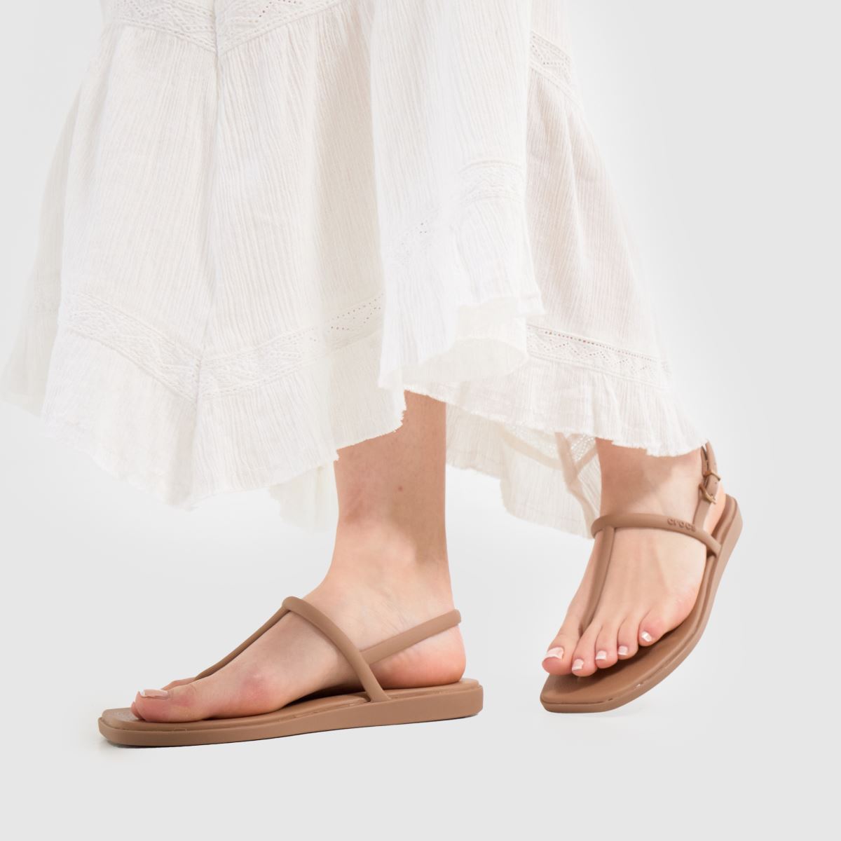 Womens Brown Crocs Miami Thong Flip Sandals | schuh