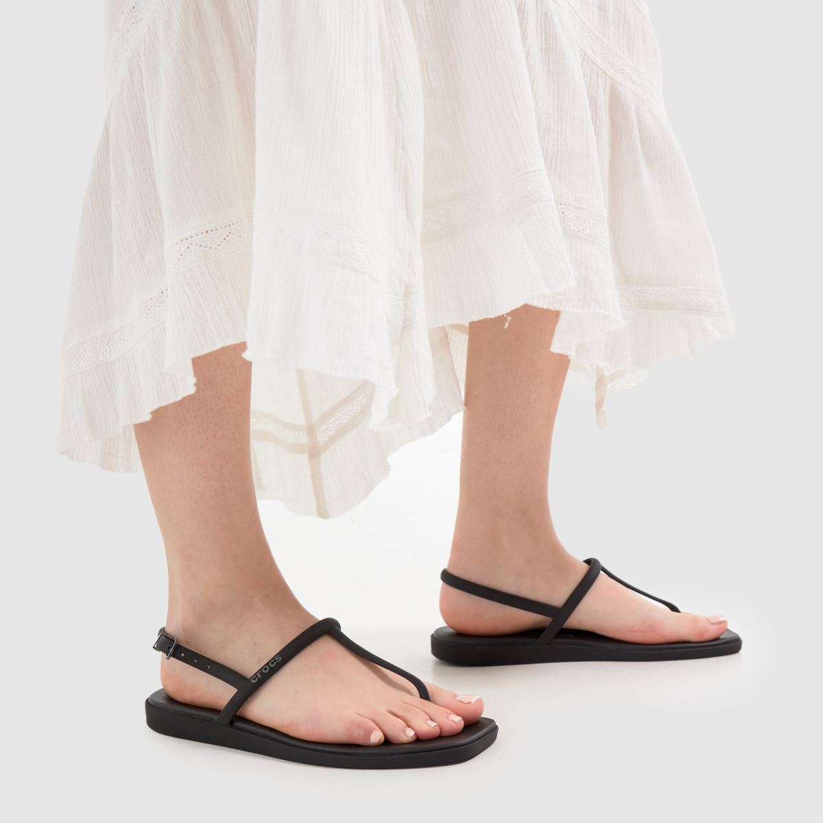 Womens Black Crocs Miami Thong Flip Sandals | schuh