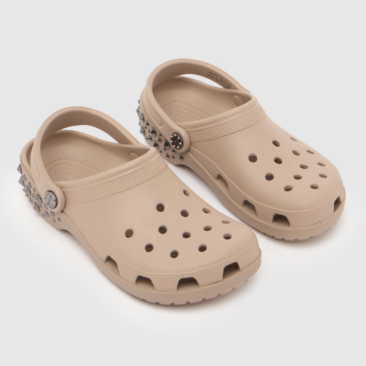 Womens Taupe Crocs Classic Studded Clog Sandals | schuh