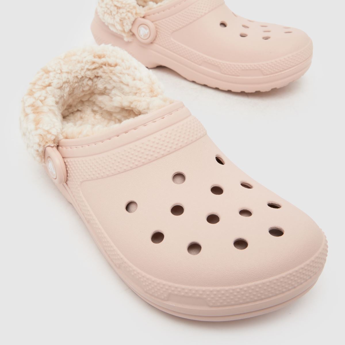 Womens Pale Pink Crocs Classic Fleece Lined Clog Sandals | schuh