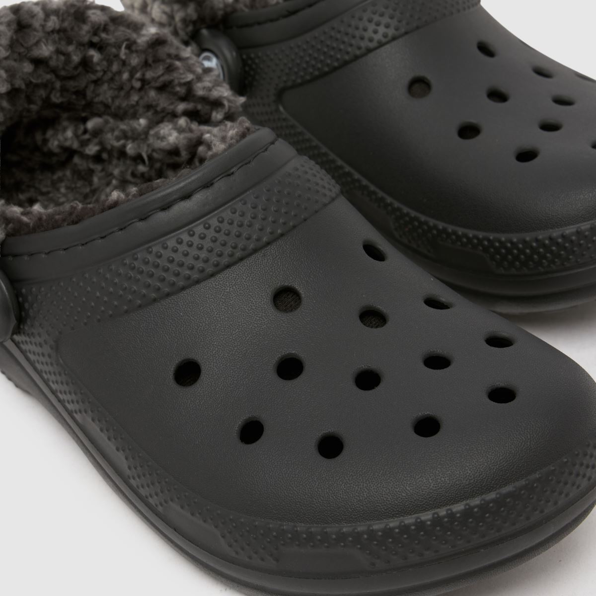 Womens Black Crocs Classic Fleece Lined Clog Sandals | schuh