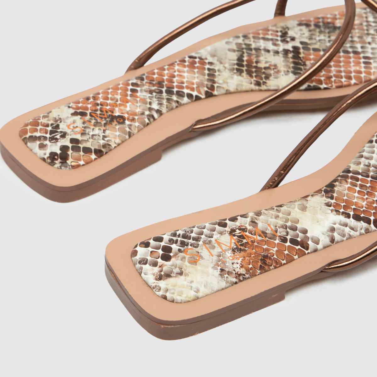 Womens Bronze SIMMI Cola Snake Sandals | schuh