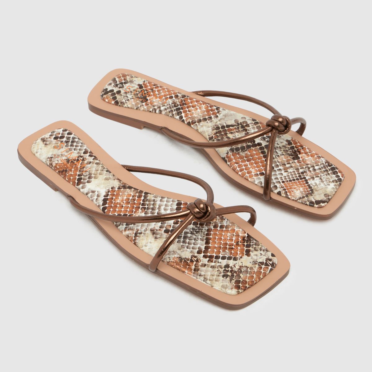 Womens Bronze SIMMI Cola Snake Sandals | schuh