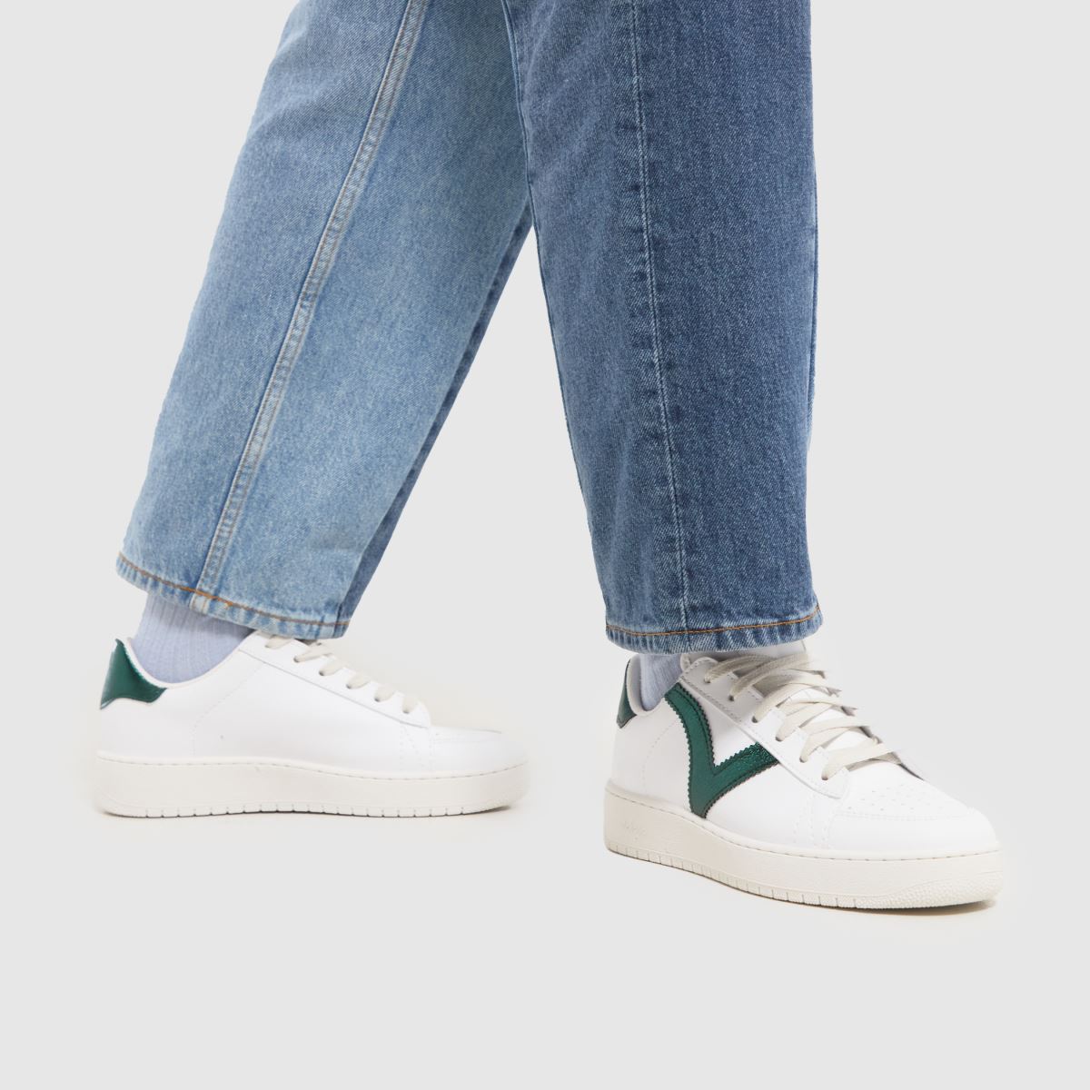 Womens White & Green victoria Madrid Metal Trainers | schuh