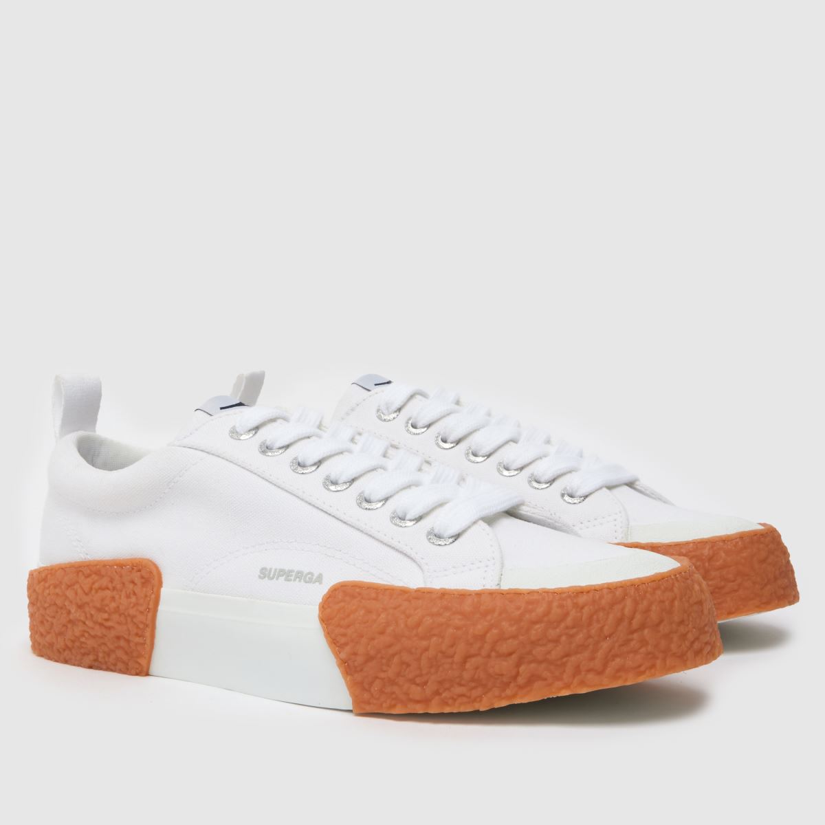 Womens White Superga 2660 Stripe Big Bumper Trainers | schuh