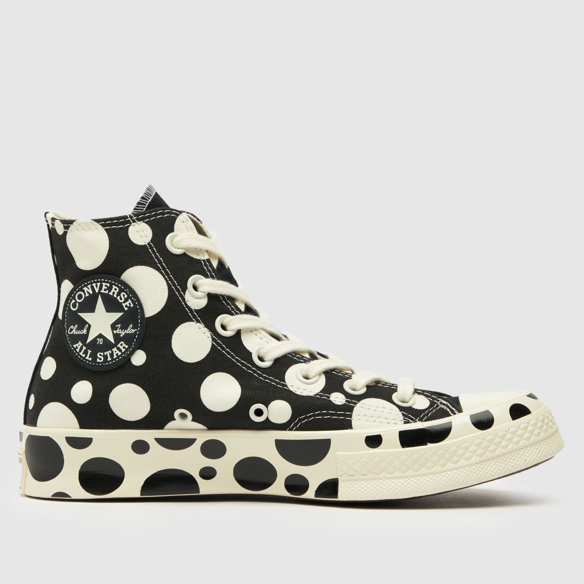 Womens Black White Converse Chuck 70 Polka Dot Play Hi Trainers Schuh Womens Black White Converse Chuck 70 Polka Dot Play Hi Trainers Schuh