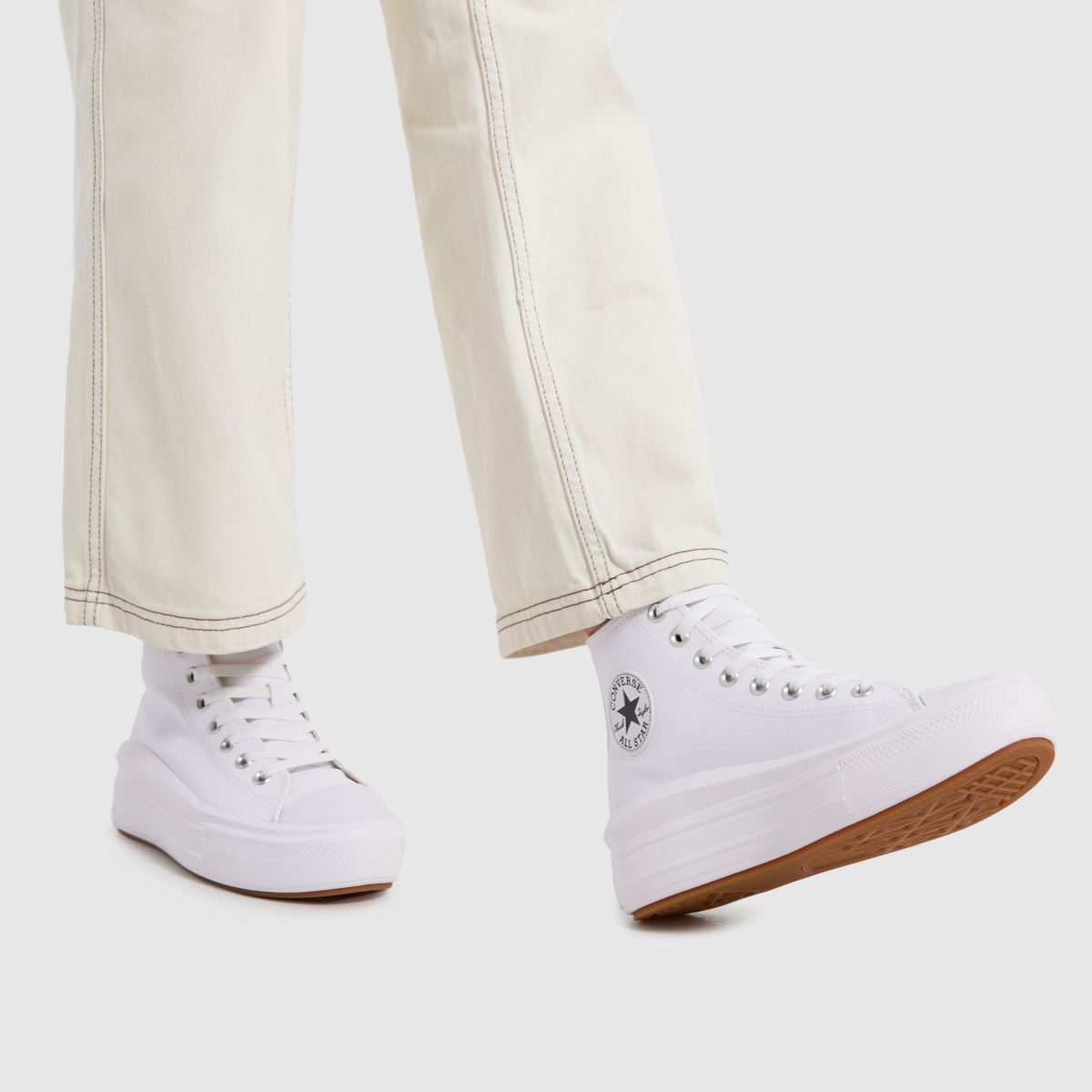 Womens White Converse All Star Move Hi Trainers | schuh