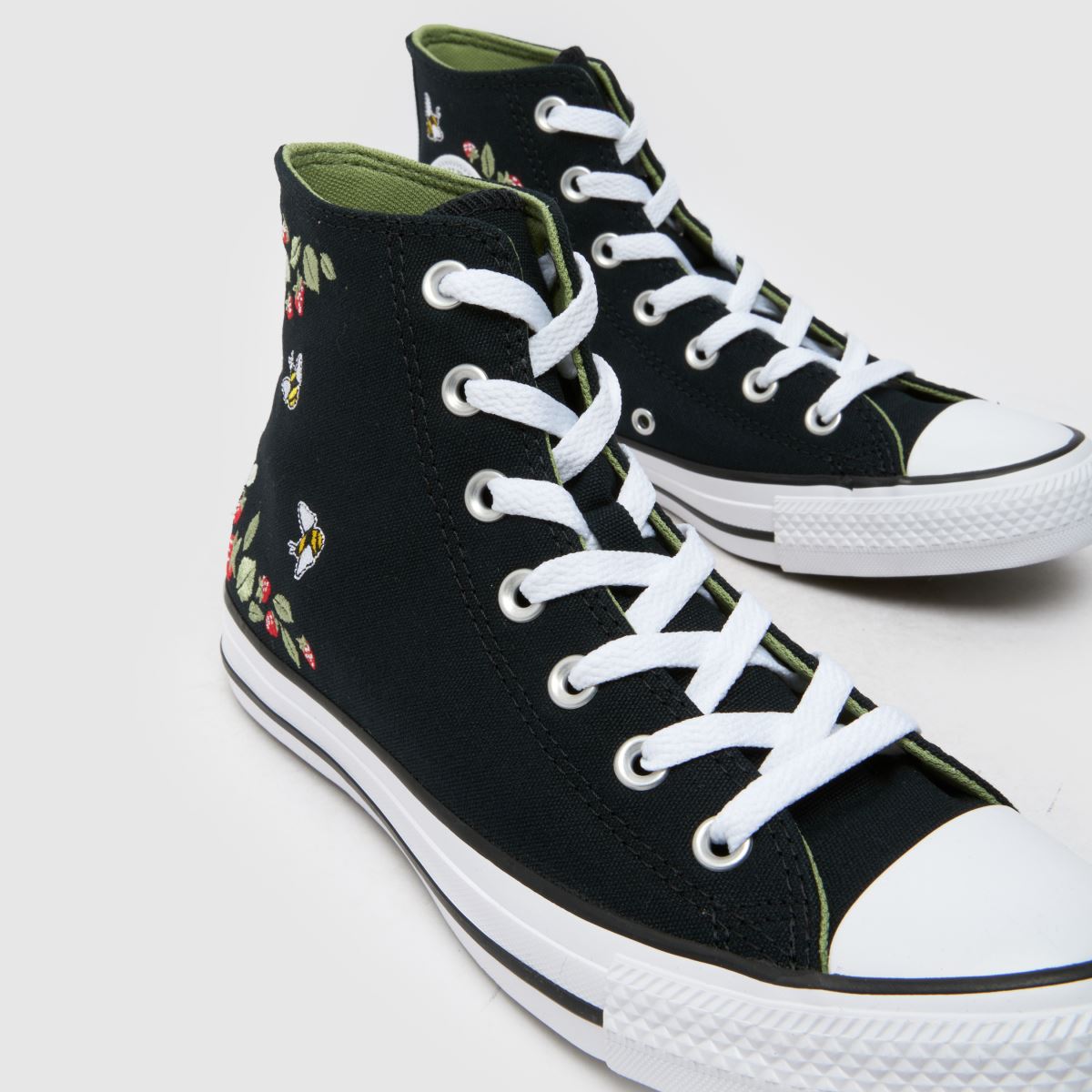 Womens Black Multi Converse All Star Hi Bees And Berries Trainers | schuh