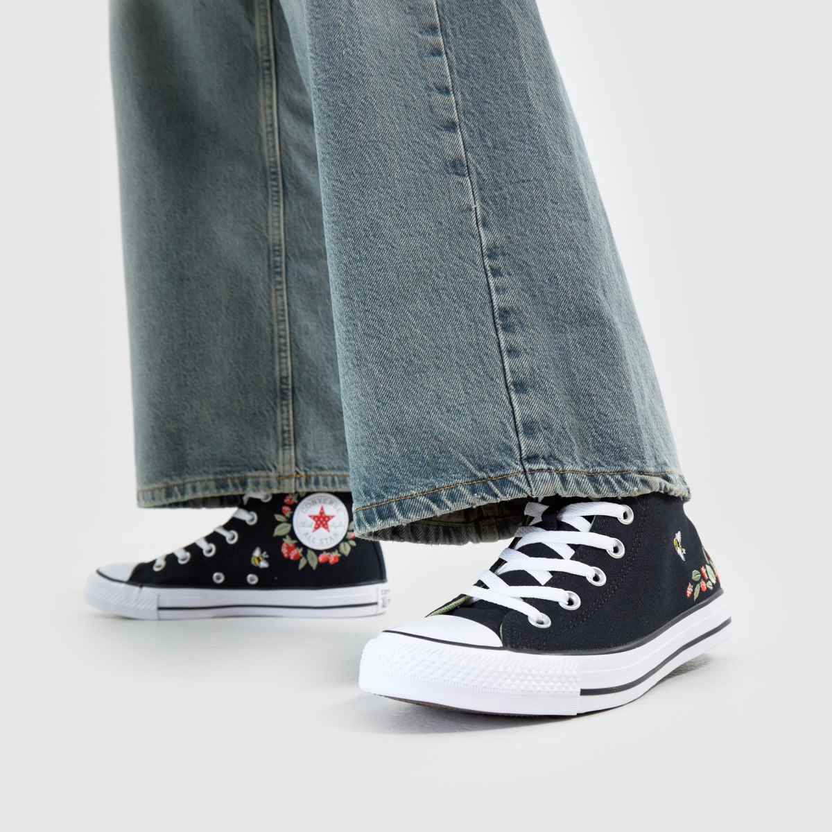 Womens Black Multi Converse All Star Hi Bees And Berries Trainers | schuh