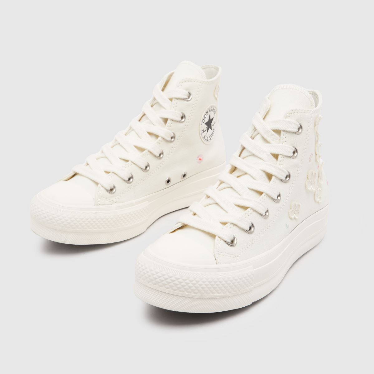 Womens White Multi Converse All Star Lift Hi Trainers | schuh