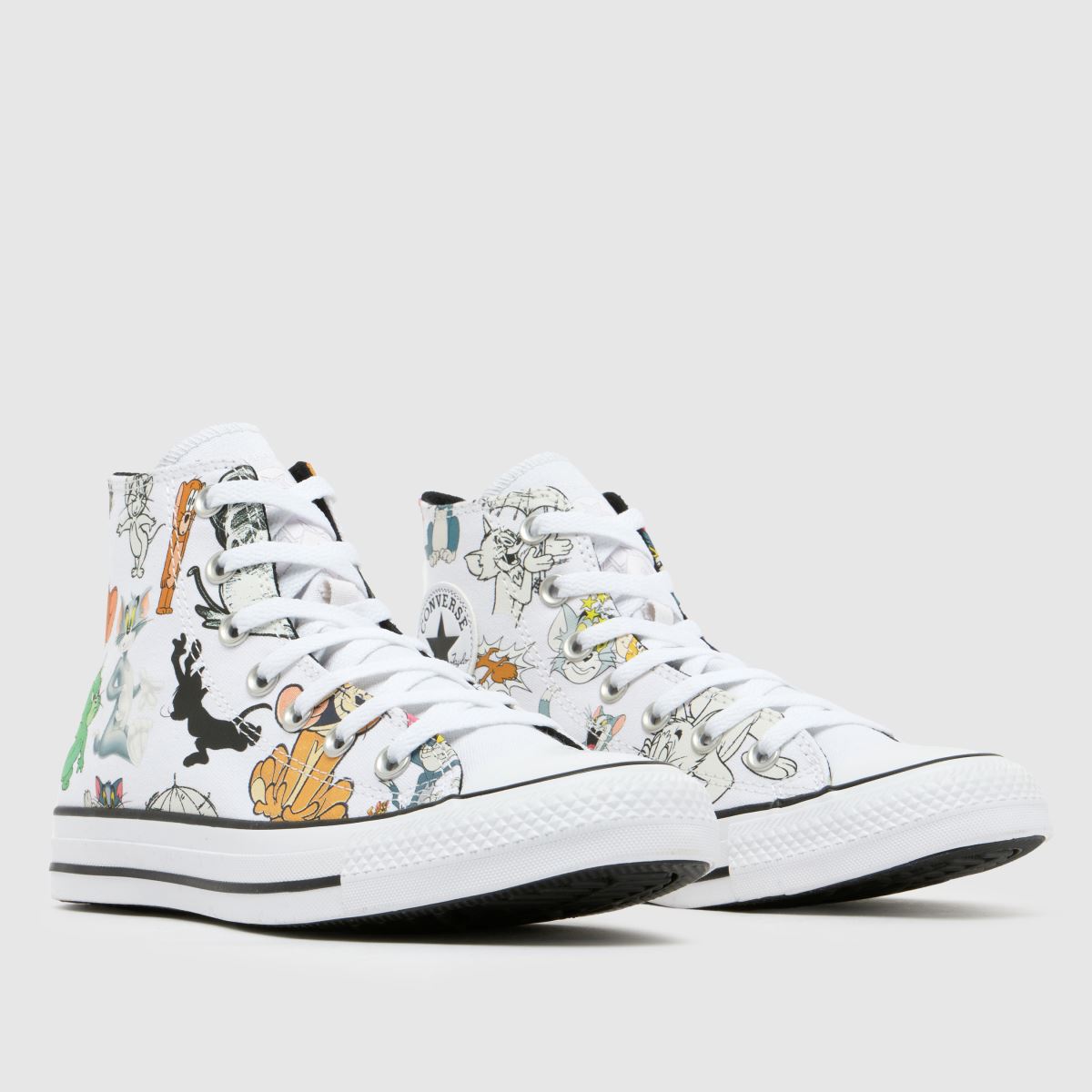 Womens White Multi Converse All Star Hi Tom And Jerry Trainers | schuh