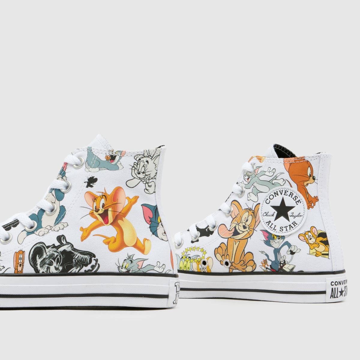 Womens White Multi Converse All Star Hi Tom And Jerry Trainers | schuh