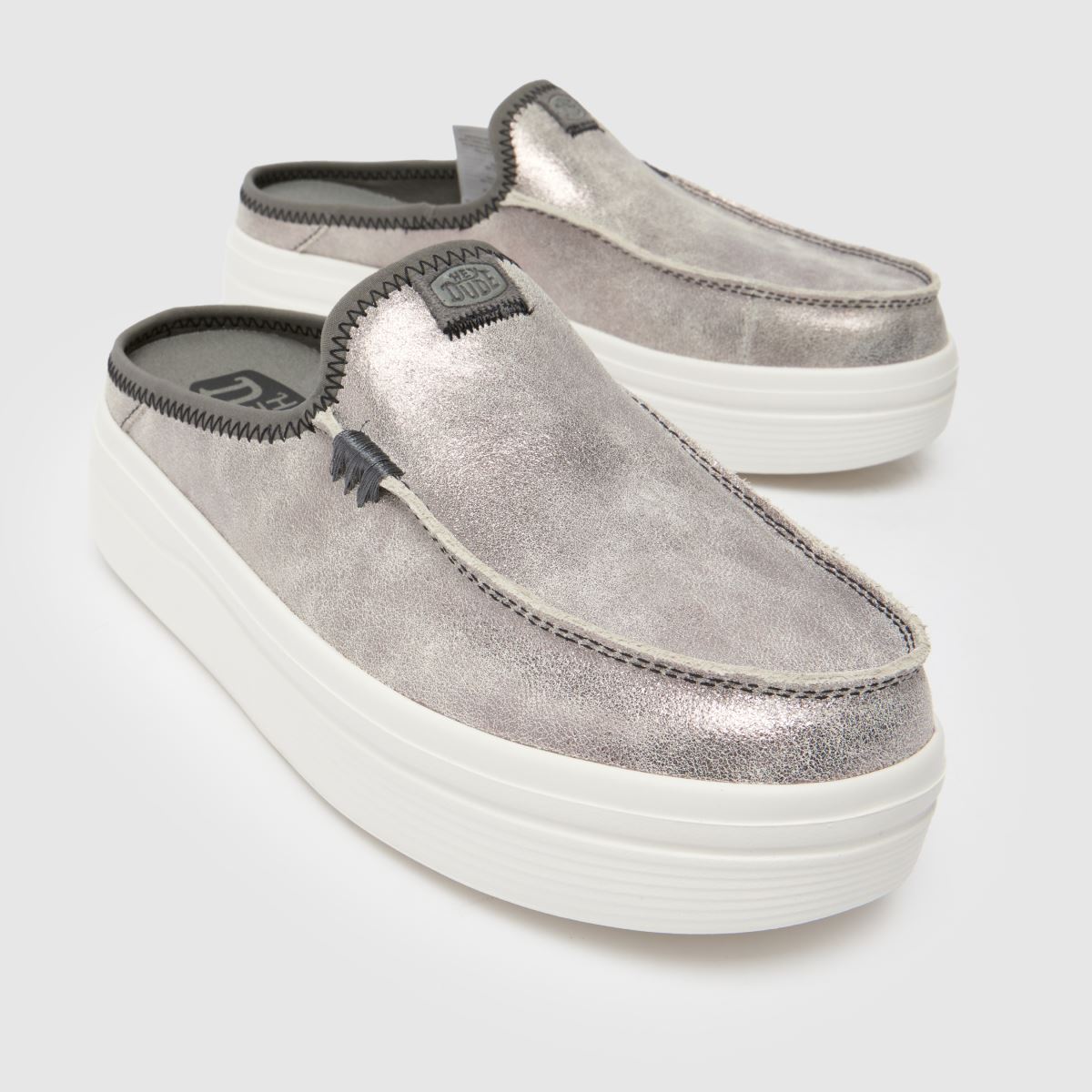 Womens Silver HEYDUDE Austin Lift Classic Trainers | schuh