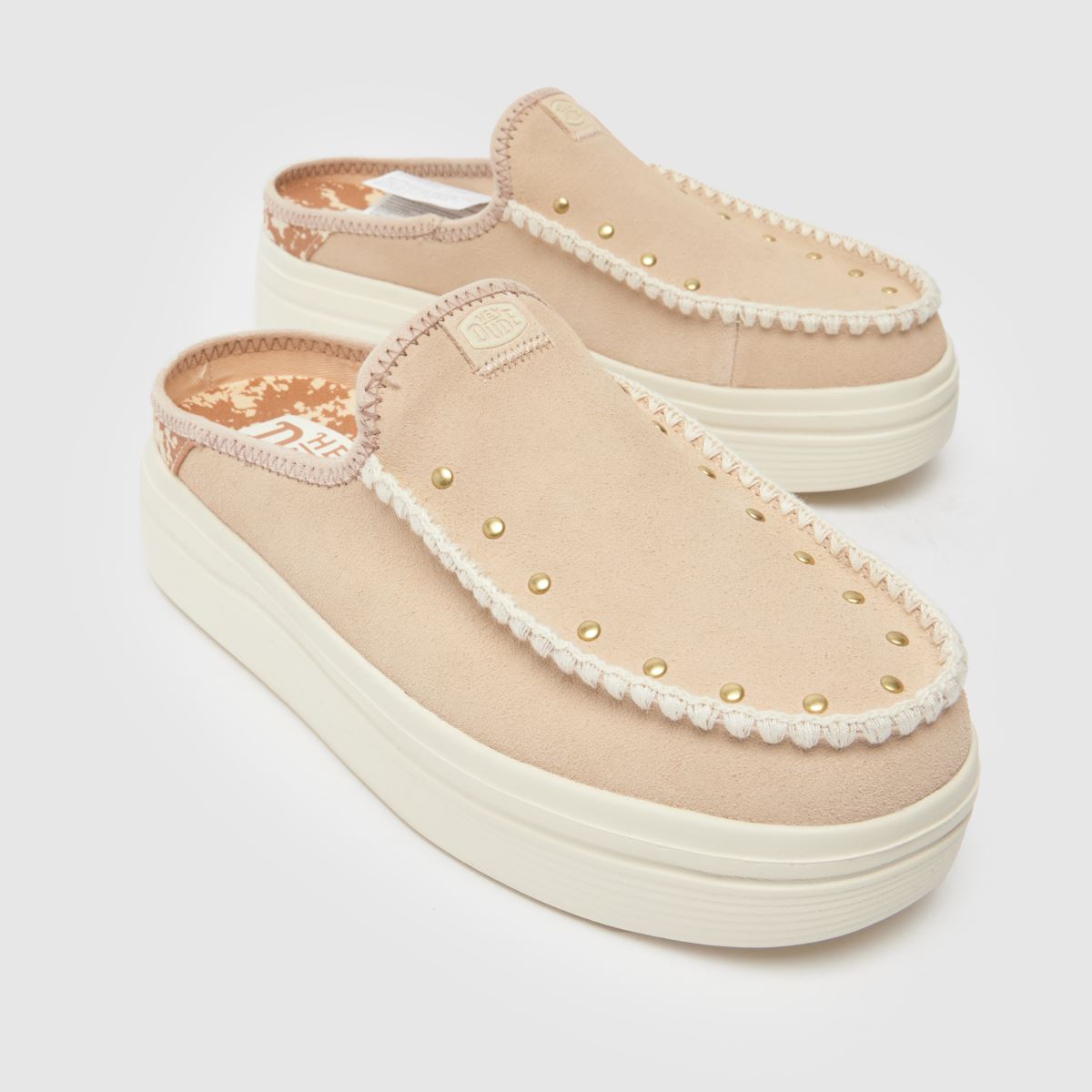 Womens Pale Pink HEYDUDE Austin Lift Western Trainers | schuh