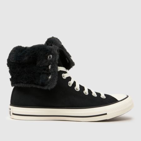 Womens Black Converse All Star Fold Over XHi Trainers | schuh