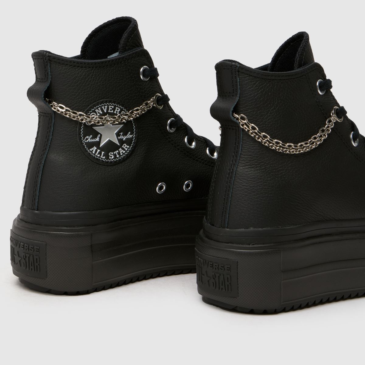 Womens Black Converse All Star Double Stack Pierced Trainers | schuh