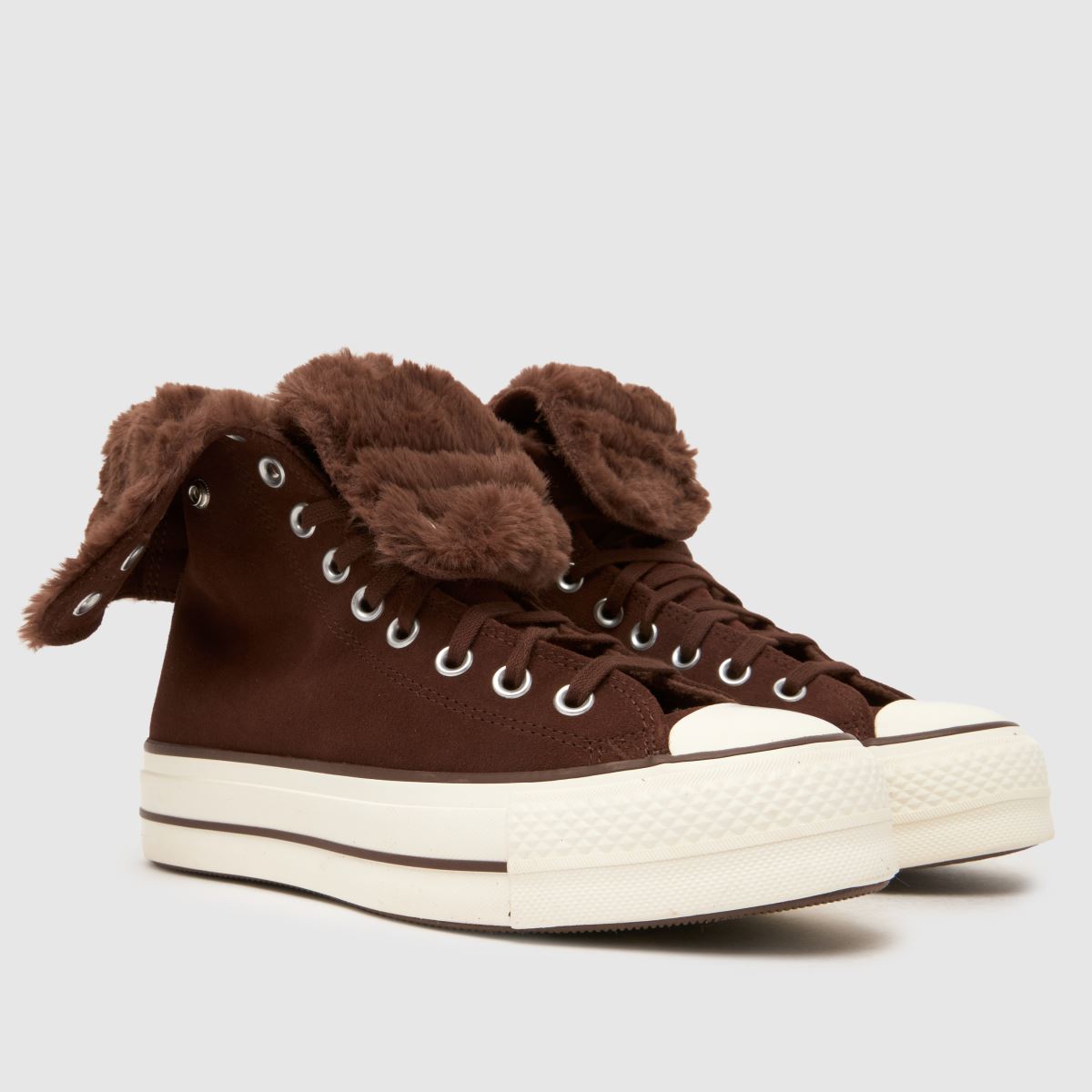 Womens Brown Converse All Star Fold Over Lift Trainers | schuh