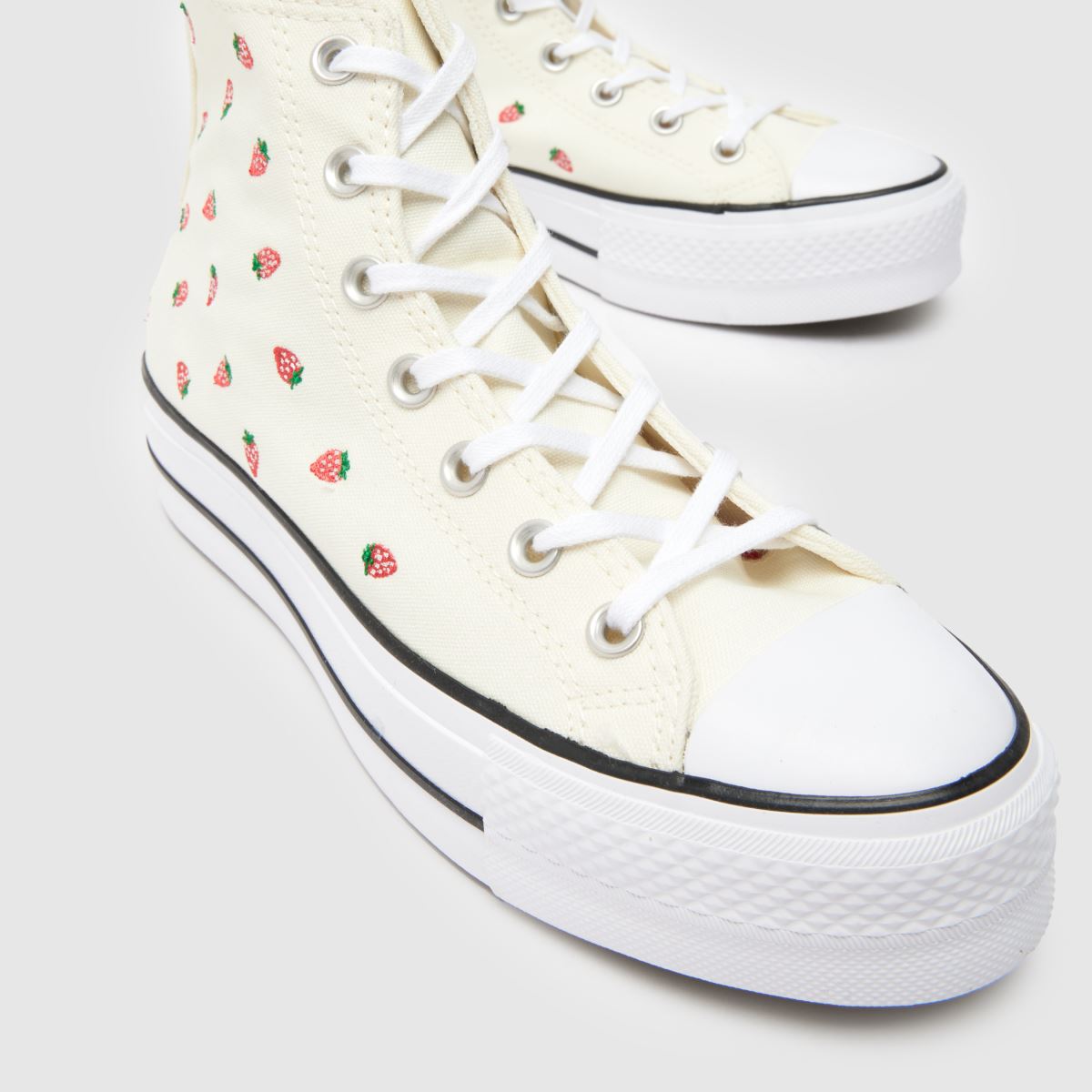 Womens White & Pink Converse All Star Lift Hi Trainers | schuh