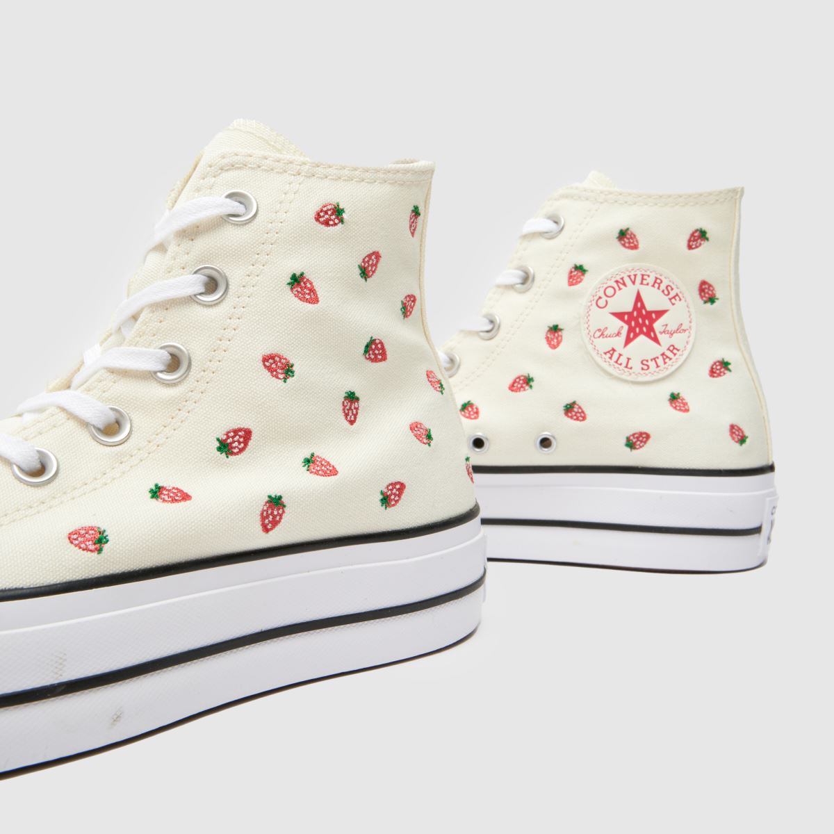 Womens White & Pink Converse All Star Lift Hi Trainers | schuh