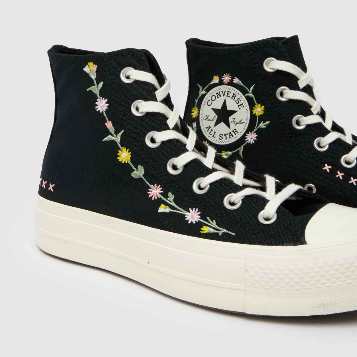 Womens Black Multi Converse All Star Lift Hi Trainers | schuh