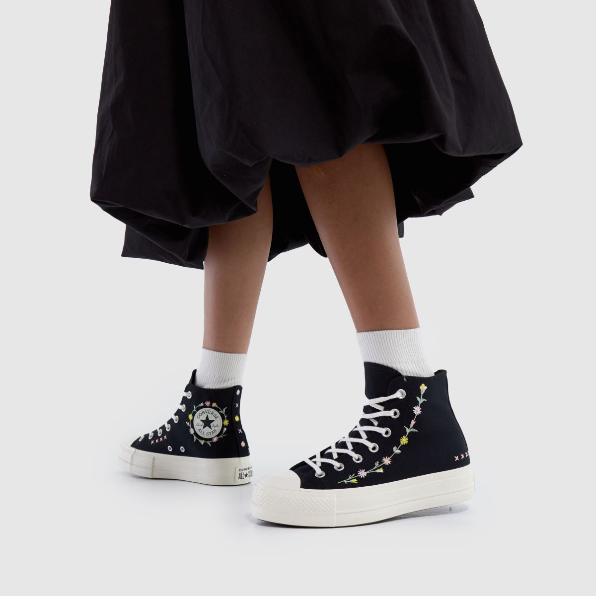 Womens Black Multi Converse All Star Lift Hi Trainers | schuh