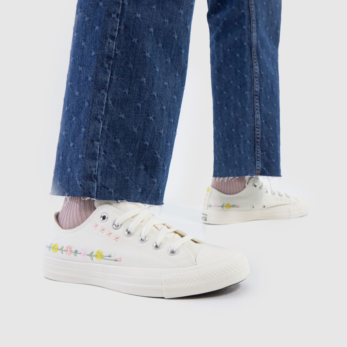 Womens White Multi Converse All Star Ox Trainers | schuh