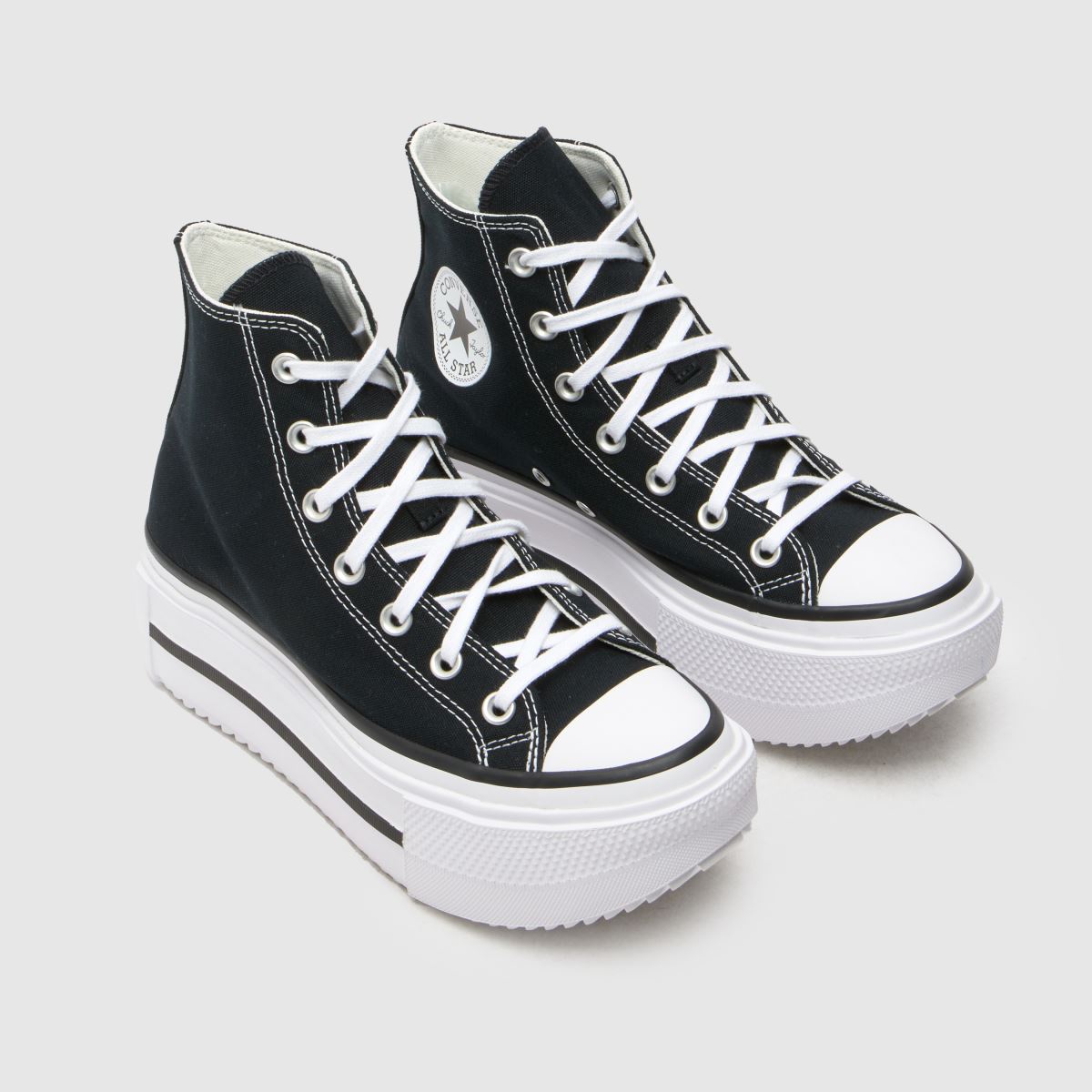 Womens Black Converse All Star Lift Double Stack Trainers | schuh